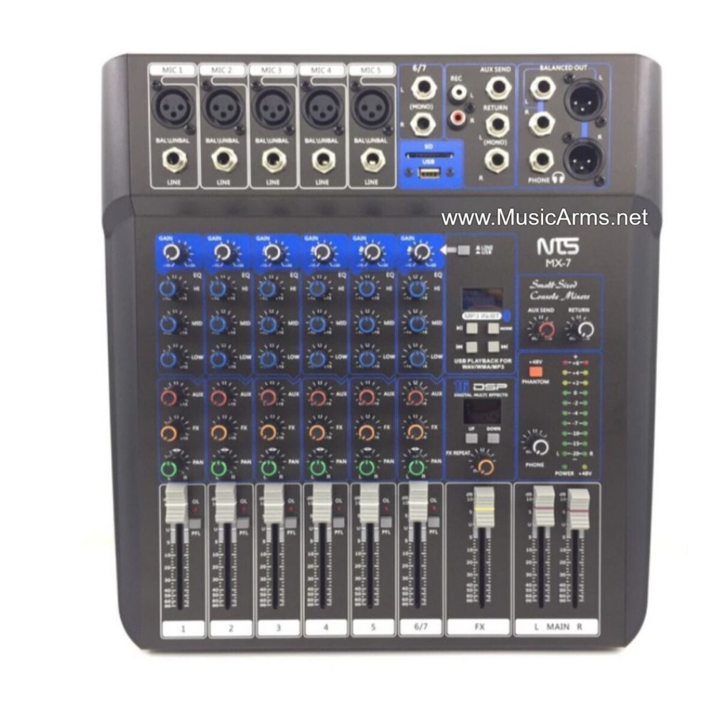 มิกเซอร์ NTS MX-7 | Music Arms ศูนย์รวมเครื่องดนตรี ตั้งแต่เริ่มต้น ถึงมืออาชีพ | Music Arms