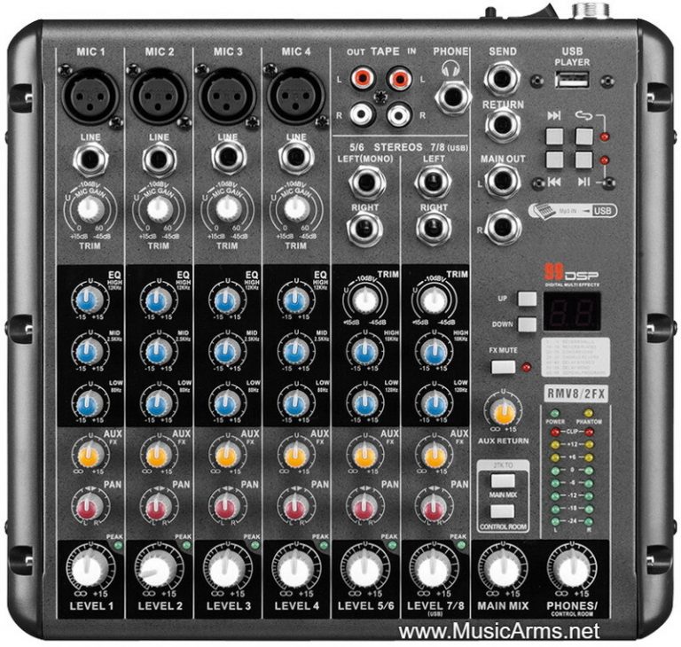 มิกเซอร์ NTS RMV8/2FX | Music Arms ศูนย์รวมเครื่องดนตรี ตั้งแต่เริ่มต้น ถึงมืออาชีพ | Music Arms
