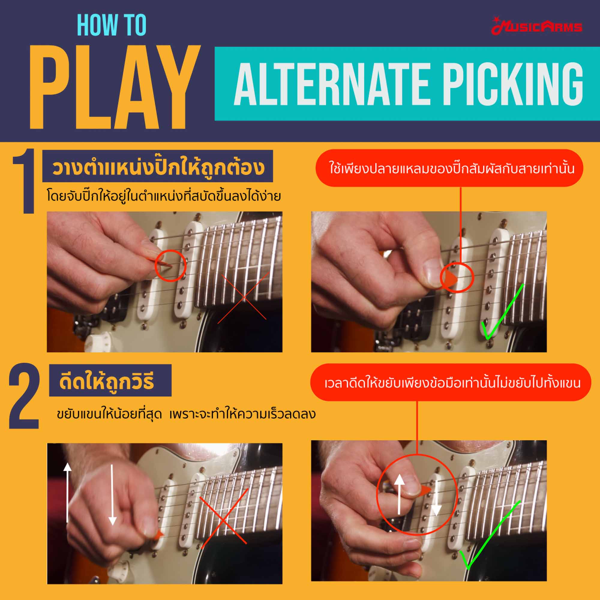 How to play Alternate Picking | Music Arms ศูนย์รวมเครื่องดนตรี ตั้งแต่ ...
