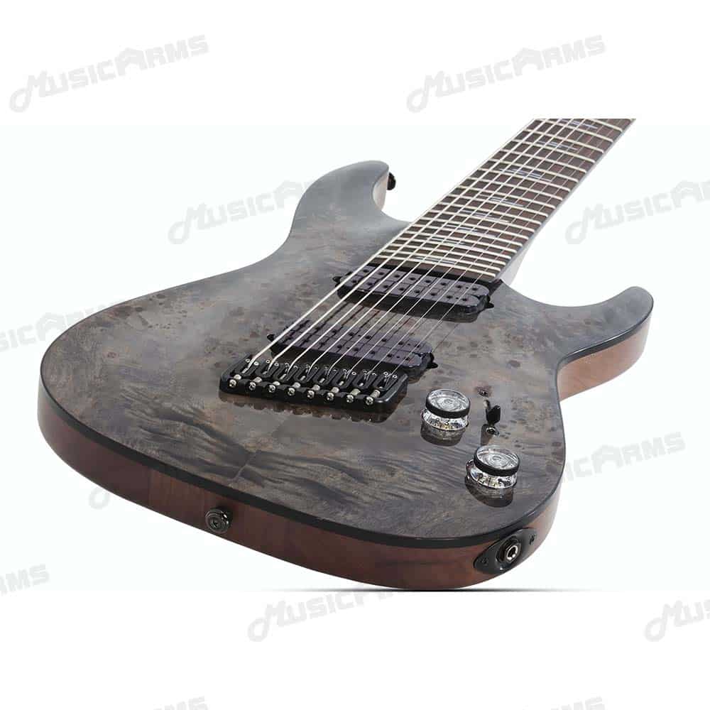 Schecter Omen Elite-8 MS 8 String Electric Guitar in Charcoal body ...