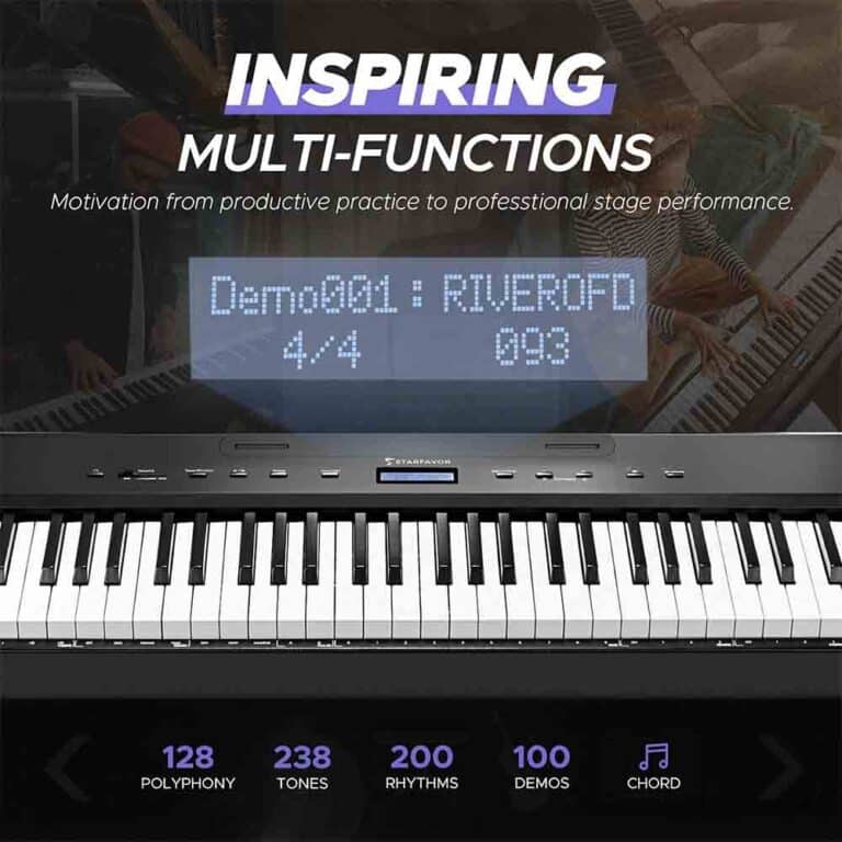 Starfavor SP-20 88 Key Hammer Action Digital Piano with Stand เปียโน ...