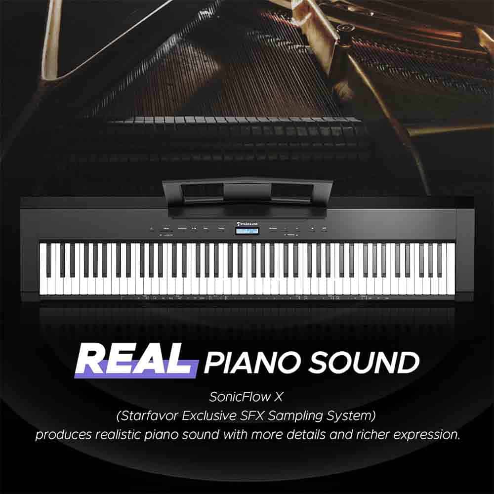 Starfavor SP-20 88 Key Hammer Action Digital Piano with Stand เปียโน ...