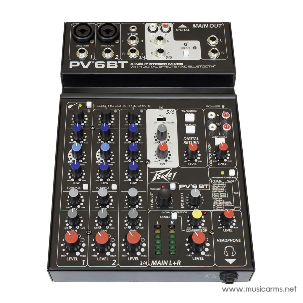 Peavey PV 6 BT Analog Mixer | Music Arms ศูนย์รวมเครื่องดนตรี ตั้งแต่ ...