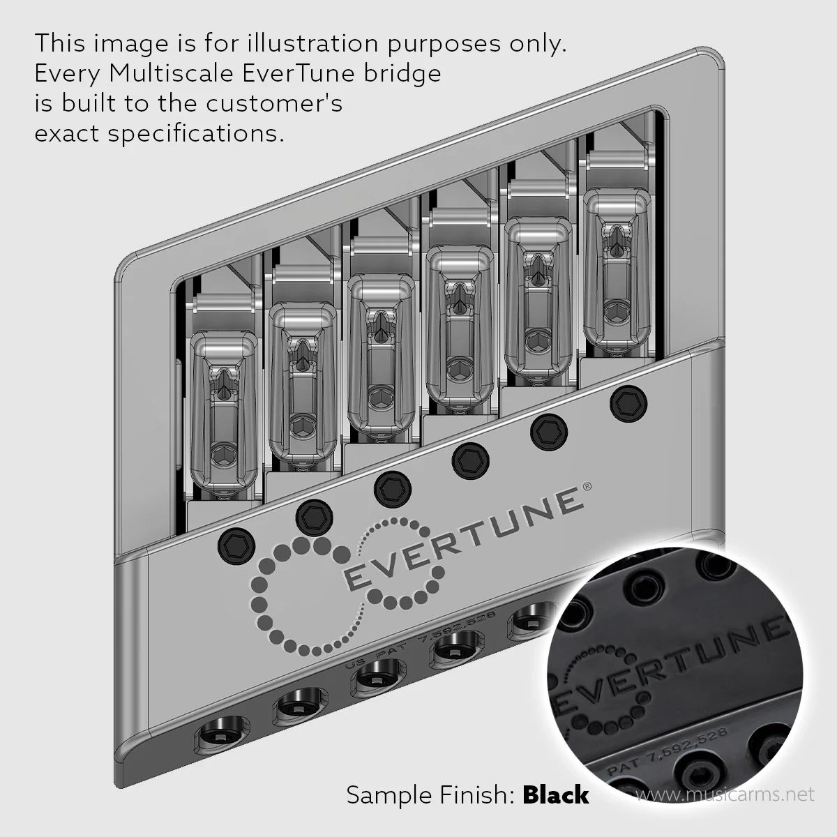 Evertune F Model – 6-String Multiscale Bridge | | Music Arms