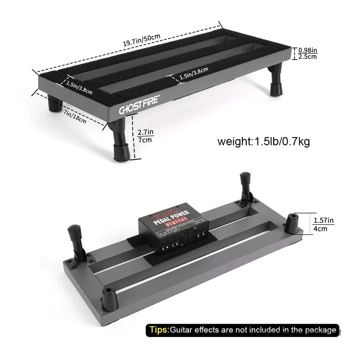 GhostFire SPL-02 Ultra-Light Aluminum Guitar Pedal Board บอร์ดเอฟเฟค ...