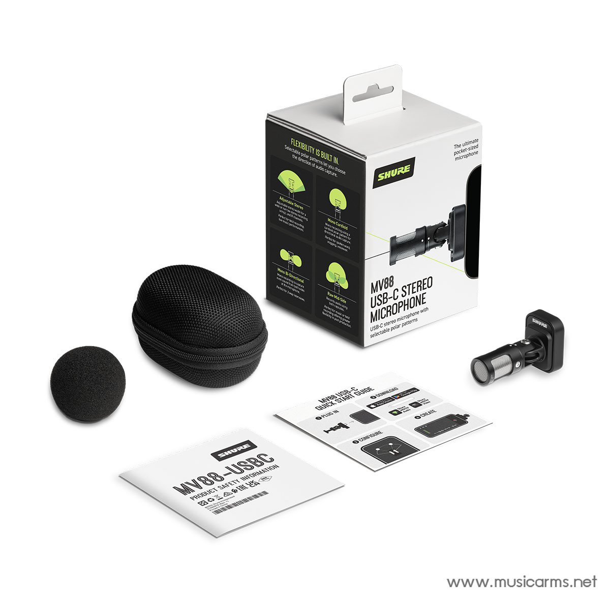 Shure MV88-USBC Stereo Microphone | Music Arms ศูนย์รวมเครื่องดนตรี ...